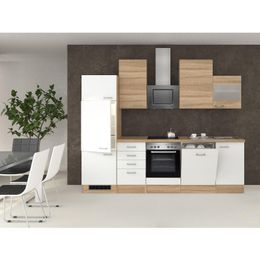 Flex-Well K&uuml;chenzeile G-280-2301 + Glas Samoa 280 cm