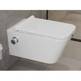SSWW Tiefspül-WC Design Hänge Dusch-WC Toilette inkl. Ventil & WC-Sitz mit Absenkautom