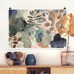 Bilderwelten Poster originell beige modern matt gl&auml;nzend selbstklebend - Gedeihen und flie&szlig;en - Wohnzimmer Schlafzimmer