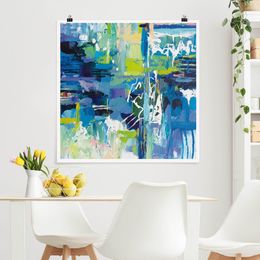 Poster Sequenz in blau und gr&uuml;n