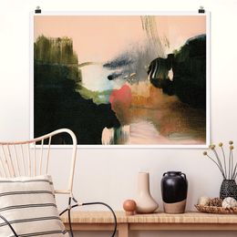 Bilderwelten Poster originell beige Abstrakt matt gl&auml;nzend selbstklebend - Tiefer Bach - Wohnzimmer Schlafzimmer