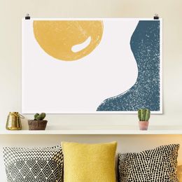 Bilderwelten Poster Kulinarisch weiss Illustration matt gl&auml;nzend selbstklebend - Spiegelei - K&uuml;che