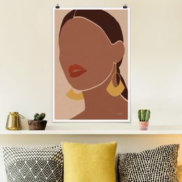 Poster Goldene Fächer-Ohrringe