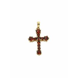Adelia´s Adelia´s Kettenanhänger 333 Gold Anhänger Kreuz mit Granat, mit Granat Goldschmuck für Damen & Herren, rot