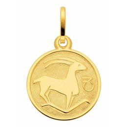 Adelia´s Adelia´s Kettenanhänger 333 Gold Sternzeichen Anhänger Steinbock Ø 11,8 mm, Goldschmuck für Damen & Herren, goldfarben