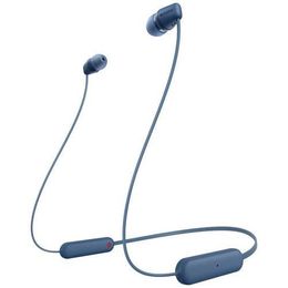Sony WI-C100 In Ear Headset Bluetooth® Stereo Blau Headset, Klang-Personalisierung, Lautstärkeregelung, Nackenband, Schweißresistent, Wasserabweisend