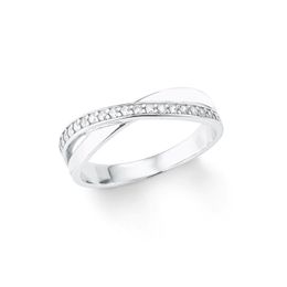 Amor Silberring für Damen, 925 Sterling Silber, Zirkonia synth. (Ring, 1-tlg), silberfarben, 54
