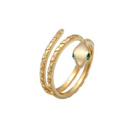 Elli Ring 'Pinky Snake' Damen Gr&ouml;&szlig;e 58 gold / smaragd