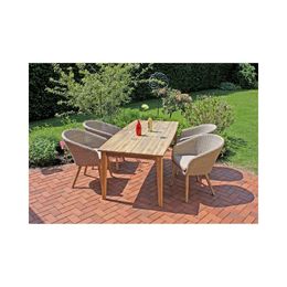 Garden Pleasure Garten-Essgruppe OAKLAND, (5-tlg), robustes Tischdesign, braun