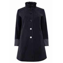 sheego Große Größen: Mantel mit Kontrast-Patches, schwarz, Gr.52