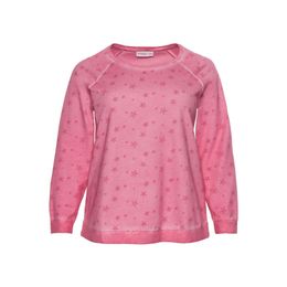 sheego Große Größen: Sweatshirt mit Alloverdruck, rosa, Gr.56/58