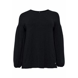 sheego Große Größen: Pullover mit leichten Ballonärmeln, schwarz, Gr.44/46