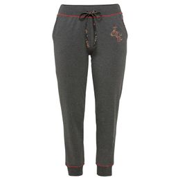 sheego by Joe Browns Große Größen: Joggpants mit Stickerei und Gummizugbund, anthrazit meliert, Gr.46