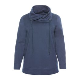 sheego Große Größen: Sweatshirt mit weitem Kragen, rauchblau, Gr.52/54