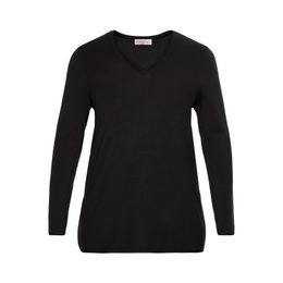 sheego Große Größen: Pullover mit Rollkanten an allen Abschlüssen, schwarz, Gr.44/46