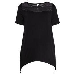 sheego Große Größen: T-Shirt in Zipfel-Form, schwarz, Gr.56/58