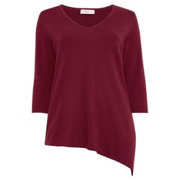 sheego Große Größen: Pullover mit asymmetrischem Saum, bordeaux, Gr.44/46