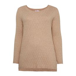 sheego Große Größen: Pullover in Melange-Optik, beigefarben meliert, Gr.48/50