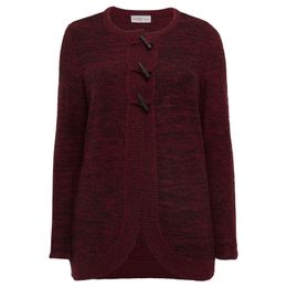 sheego Große Größen: Cardigan mit Knebelknöpfen, bordeaux meliert, Gr.48/50