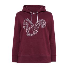 sheego Große Größen: Sweatshirt mit Tier-Frontdruck, bordeaux meliert, Gr.56/58