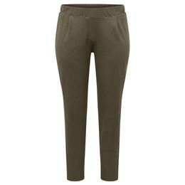 sheego Große Größen: Schlupfhose aus strukturierter Jerseyware, dunkelkhaki, Gr.52