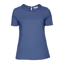 sheego Große Größen: T-Shirt mit Bubikragen, rauchblau, Gr.44/46