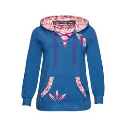 sheego by Joe Browns Große Größen: Sweatshirt mit Schnürung am Ausschnitt, blau, Gr.44/46