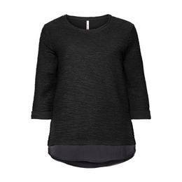 sheego Große Größen: Sweatshirt in 2-in-1-Optik, schwarz, Gr.48/50