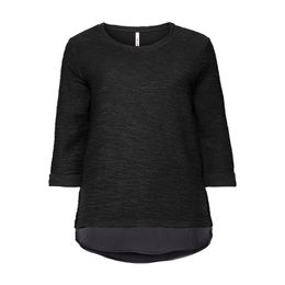 sheego Sweatshirt in 2-in-1-Optik, schwarz, Gr.40/42