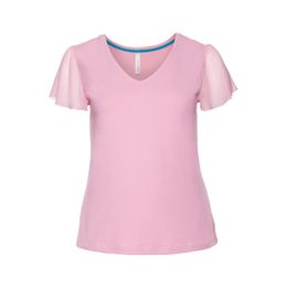 sheego Große Größen: T-Shirt mit Chiffonärmeln, rosé, Gr.56/58