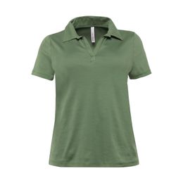 sheego Große Größen: T-Shirt mit Polokragen, khaki, Gr.44/46