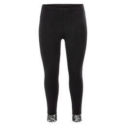 sheego Große Größen: 7/8-Leggings mit Spitze, schwarz, Gr.58