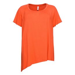 sheego Große Größen: T-Shirt mit diagonalem Saum und Flügelärmeln, orange, Gr.48/50