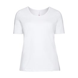 sheego Große Größen: T-Shirt mit langem Halbarm, weiß, Gr.52/54