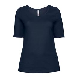 sheego Große Größen: T-Shirt mit langem Halbarm, marine, Gr.52/54