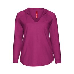 sheego Große Größen: Kapuzensweatshirt, dunkelfuchsia, Gr.40/42