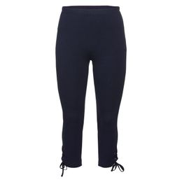 sheego Große Größen: Capri-Leggings mit Schlupfbund, marine, Gr.48