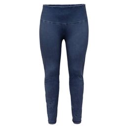 sheego Große Größen: Leggings in Oil-washed-Optik mit Blumendruck, marine, Gr.56