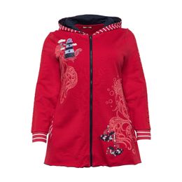 sheego by Joe Browns Longsweatjacke mit maritimen Details, rot, Gr.48/50