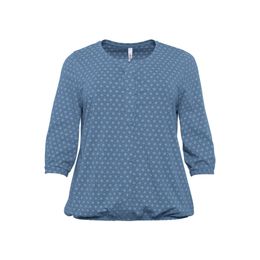 sheego Große Größen: Shirt mit Zierleiste und 3/4-Ärmeln, rauchblau, Gr.44/46