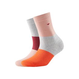 Tom Tailor Unisex Socken mit Colour Blocking, rot, Colour Blocking, Gr. 27-30