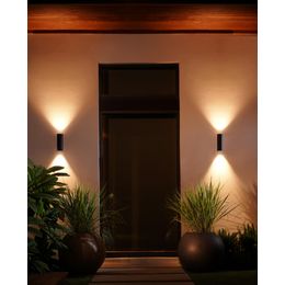 Philips Hue Appear Außenwandleuchte 2er Set LED Schwarz, 2-flammig, Farbwechsler