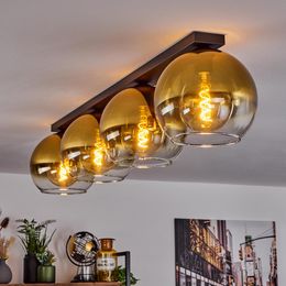 hofstein Koyoto Deckenleuchte Glas 25 cm Gold, Klar, 4-flammig