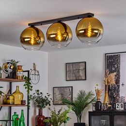 hofstein Koyoto Deckenleuchte Glas 30 cm Gold, Klar, 3-flammig