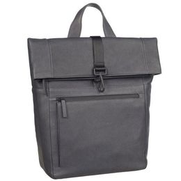 Leonhard Heyden Den Haag Rucksack Leder 40 cm Laptopfach grau