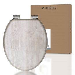 Schütte SCHÜTTE MDF WC Sitz LIGHT WOOD, Toilettendeckel mit Absenkautomatik und Holzkern, Toilettensitz mit