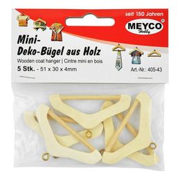 MEYCO Hobby Dekofigur Mini-Deko-Bügel aus Holz 51x30x4mm; 5 Stück
