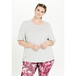 Q by Endurance Funktionsshirt FLORA MELANGE PLUS SIZE mit bequemem Rundhalsausschnitt, grau