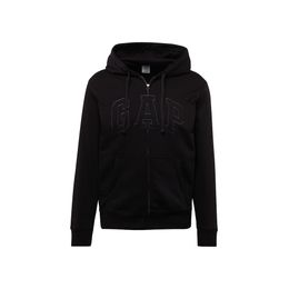 GAP Zip-Up Hoodie 'HERITAGE' male Black size XS
