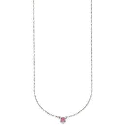 HECHTER PARIS Kette mit Anhänger Schmuck Geschenk Silber 925 Halsschmuck Halskette Ankerkette Solitär, mit Zirkonia (synth), rosa|silberfarben